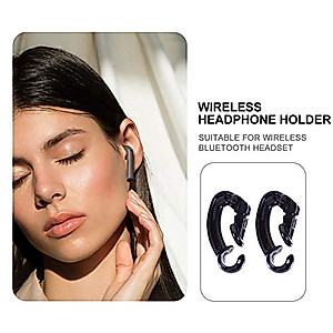 EXCEART 2 Pcs Sport Earbuds Hooks Professional Earphone Holder Clasps Indoor Outdoor Activities Earbuds Clips Compatible with Airpods Pro/ 2/1 Black