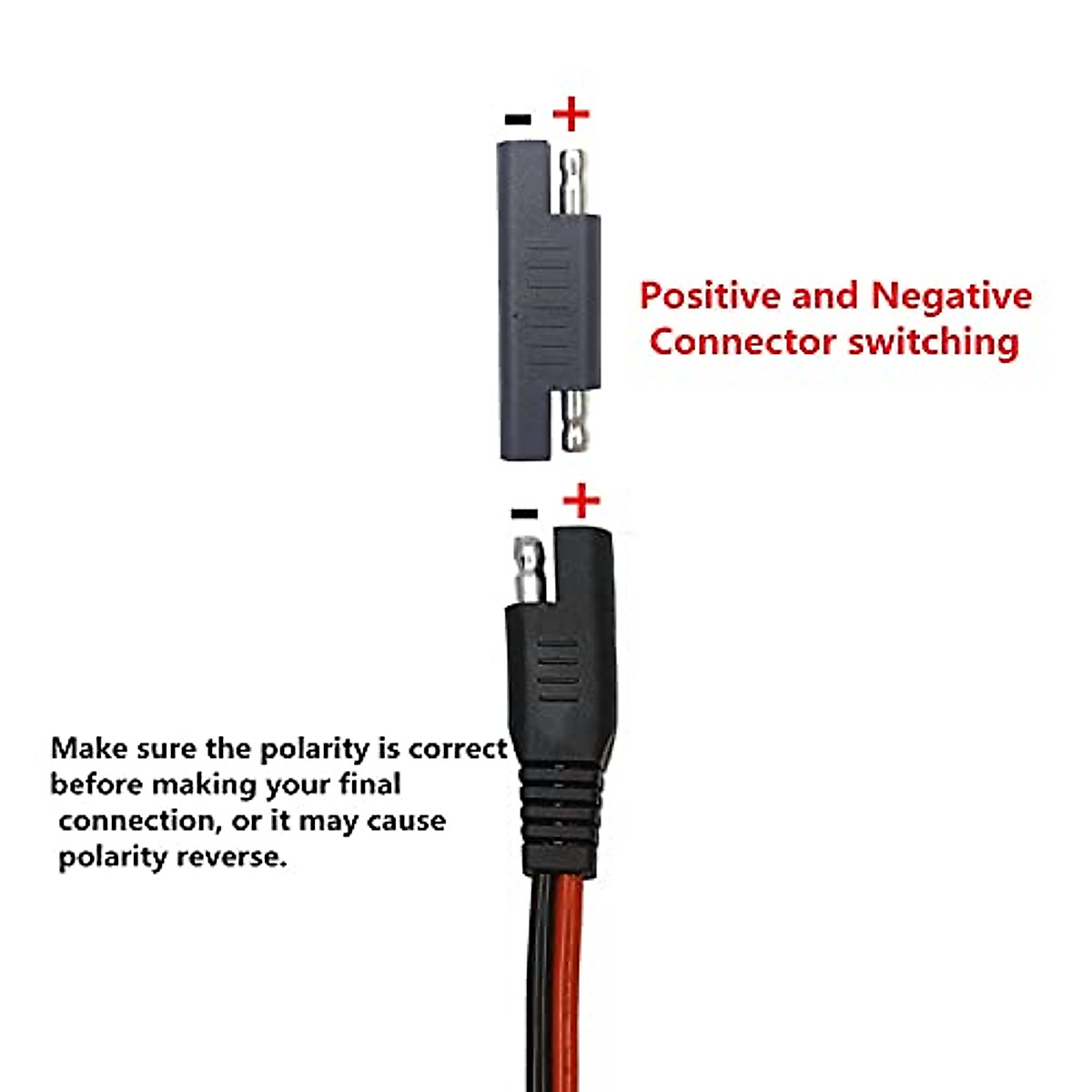 AEISVIK SAE Connectors to SAE Polarity Reverse Adapter Quick Disconnect Plugs for Solar Panel Battery Power Charger Adapter Solar Panel Battery Power Charger and Maintainer 5 Pack