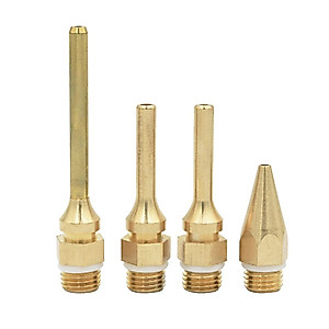 Eyech 4 pack Interchangeable Hot Glue Gun Nozzles Copper Glue Gun Nozzle Assortment Set for Melting Glue Gun Use Craft Repair Tool 2.0x70mm 2.0x50mm 2.0x34mm 3.0x50mm
