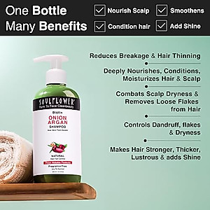 Soulflower Biotin Shampoo for Hairfall Control, Strengthening, Hydrates & Protects hair, Cruelty Free, Vegan, Paraben & Sulfate Free, Aloevera, Onion & Plant Keratin - 10 oz