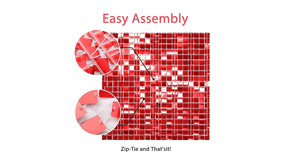 Red Shimmer Wall Backdrop for Holiday Parties