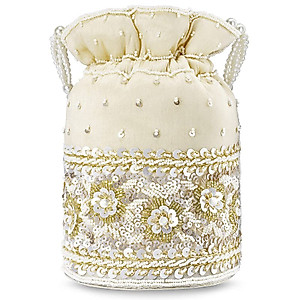 Aheli Potli Bags Gift for Women Evening Bag Clutch Ethnic Bride Purse with Drawstring