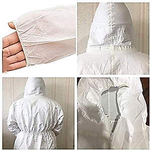Protective Coverall Disposable Heavy Duty Painters Coveralls, Safety Protective Painting Protection Coveralls with Zipper Front, Elastic Wrist and Ankle Cuffs fits White Universal Size