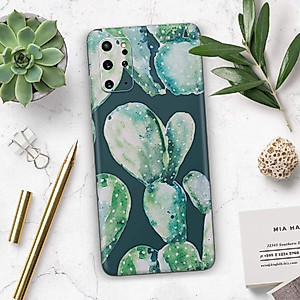 DesignSkinz Watercolor Cactus Succulent Bloom V7 Protective Vinyl Decal Wrap Skin Cover Compatible with The Samsung Galaxy S20 (Screen Trim & Back Glass Skin)