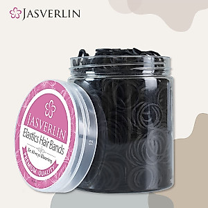 JASVERLIN Black Rubber Bands for Hair 1000pcs, Small Baby Hair Ties Ponytail Holder Tiny Hair Elastics Bands for Baby Girls Women 1/2inch