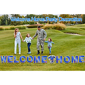 Welcome Home Lawn Sign Yard Sign with Stakes, Outdoor Welcome Home Decorations Suitable for Family Party Supplies