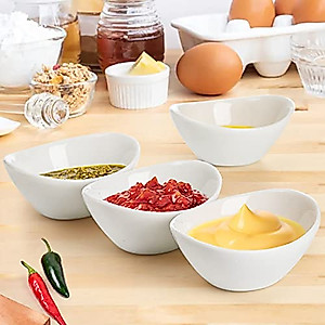 Yesland 12 Pack Dipping Bowls Set, 1 Oz White Porcelain Dipping Sauce Dishes & Bowls for Soy Ketchup, Sauce, Seasoning or BBQ Sauce