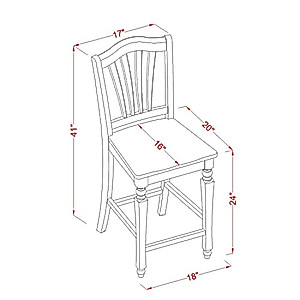 East West Furniture SUCH5H-BCH-W 5 Piece Counter Height Dining Set Includes a Round Pub Table with Dropleaf & Shelves and 4 Dining Room Chairs, 42x42 Inch, Black & Cherry