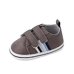 Lykmera Cute Children Toddler Walking Shoes Boys Girls Floor Sports Shoes Flat Bottom Soft Bottom Non Slip Sneaker Shoes (Grey, 12-18 Months)