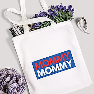 MOMMY MOTHER'S LOVE DESIGN, Reusable Tote Bag, Lightweight Grocery Shopping Cloth Bag, 13” x 14” with 20” Handles