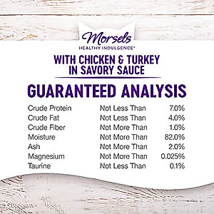 Wellness Healthy Indulgence Natural Grain Free Wet Cat Food, Morsels Chicken & Turkey, 3-Ounce Pouch (Pack of 24)