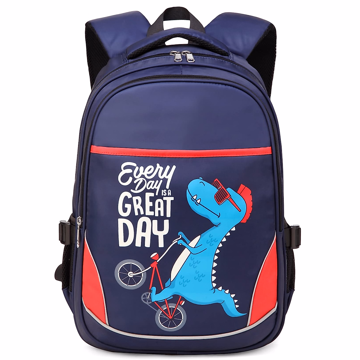 BLUEFAIRY Dinosaure Backpack for Boys Kids Elementary School Bags Primary Dino Bookbags Lightweight Waterproof Sturdy Durable Gift Polyester 17 Inch Age 5-10 (DINOSAUR-BLUE)