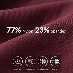 baleaf Women's Joggers Lightweight Hiking Pants High Waist 5 Zipper Pockets Quick Dry Travel Athletic UPF50+ Red XXL