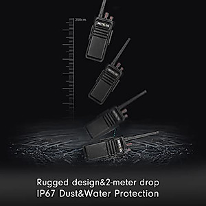 Retevis RB23 Long Range Walkie Talkies(IP67) with Mic(IP54), Adults High Power 2 Way Radios, Waterproof Dustproof, Shock Resistant, for Construction Jobsite Industrial (4 Pack)