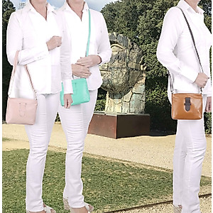 PRIMO SACCHI Italian Soft Leather Small Aqua Blue Adjustable Strap Cross Body Shoulder Bag Purse