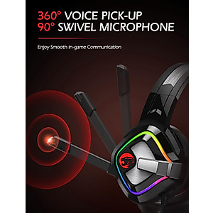 ZIUMIER Gaming Headset for PC, PS4, PS5, Xbox One, Xbox Series S/X, Switch, Noise Canceling Microphone, Stereo Surround Sound, 3.5mm Wired Gaming Headphones