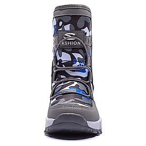 Boys Girls Snow Boots Outdoor Waterproof Winter Kids Shoes Big Kid 6.5, Grey