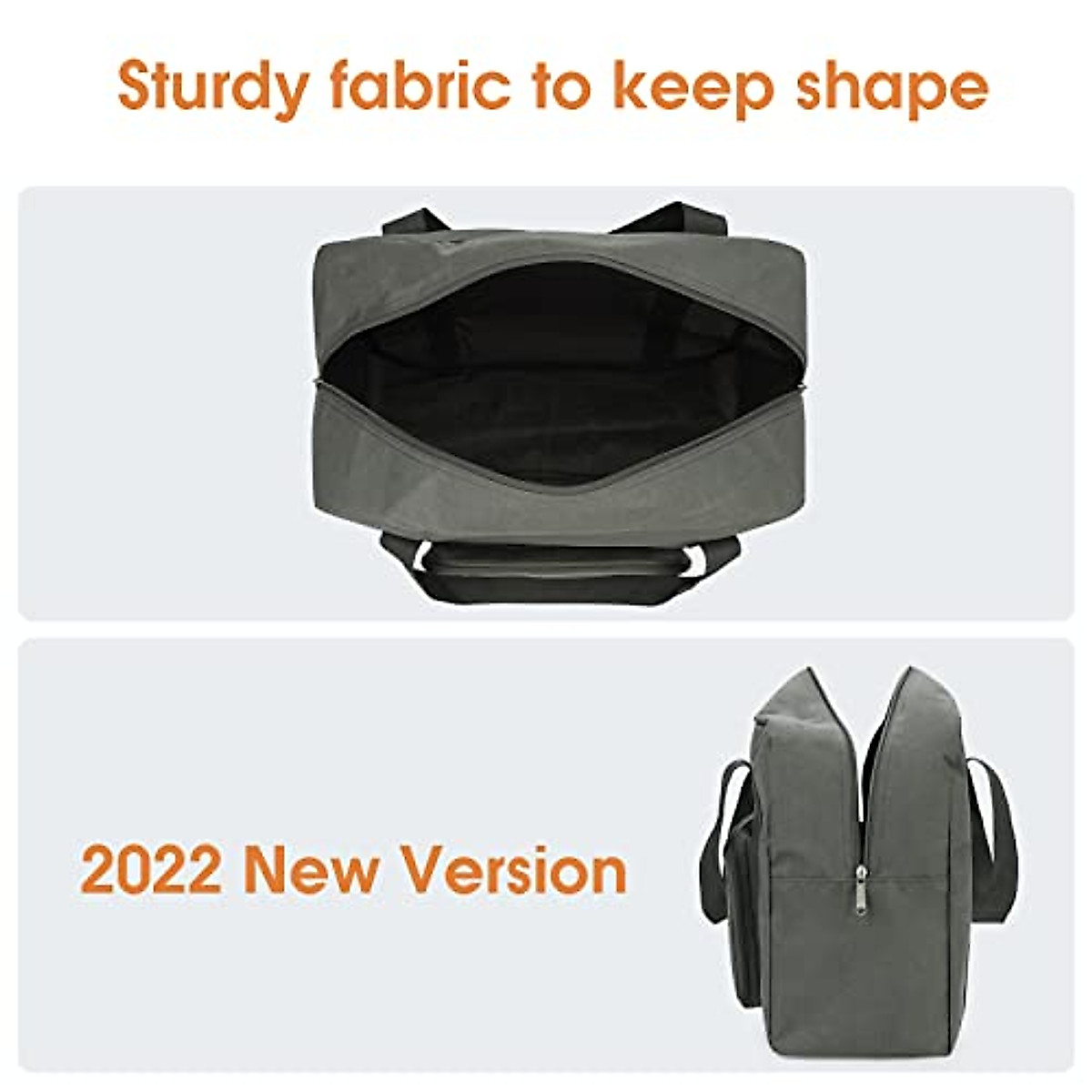 For Allegiant Airlines Personal Item Bag 7x15x16 Foldable Travel Duffel Bag Tote Carry on Luggage for Women and Men (Grey)