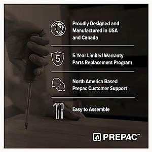 Prepac Sonoma Traditional 5-Drawer Tall Dresser for Bedroom, Functional Bedroom Dresser Chest of Drawers 17.75" D x 31.5" W x 44.75" H, Washed Black