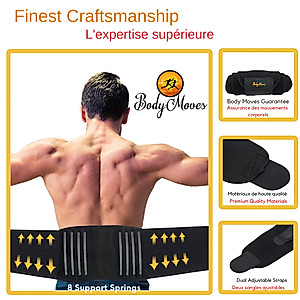 BodyMoves Back Brace Lumbar Support (Regular Size)for Men and Women Dual Adjustable Straps & Extension Belt -Lower Back Pain relief,Spasm,Strain,Herniated Disc,Sciatica,Lifting ,better back