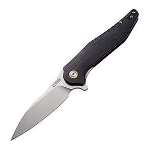 CJRB Agave Folding Pocket Knife with Clip, Liner Lock, 3.72 Inch Drop Point Blade, Black G10 Handle