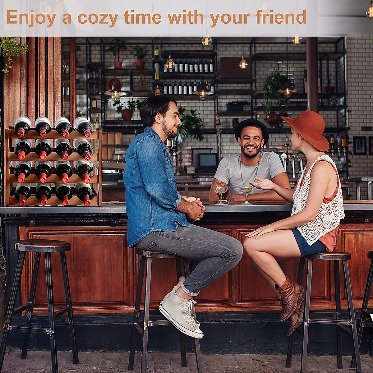 Wine Rack, 16 Bottle Wine Bottle Holder, 4 Tiers Wine Racks Countertop, Wine Rack Cabinet for Pantry, Kitchen, Cabinet, Cellar, Bar