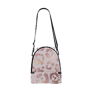 Rose Gold Leopard Lunch Tote Bag for Kid's,Double Decker Insulated Lunchbox Bag,Leakproof Thermal Cooler Bag for Men Women Youth