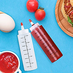 Squeeze Bottle, Shekure 12Pcs 8 Oz Premium Food Grade Plastic Bottles with Squeeze Top Caps for Icing Cookie Decorating Sauces Condiments Arts Crafts BPA Free