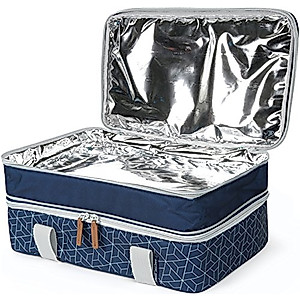 Arctic Zone Hot/Cold Insulated Food and Casserole Carrier, Large, Navy