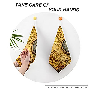 Lurnise Hand Towel Compass Hand Towels Dish Towel Lanyard Design for Bathroom Kitchen Sports