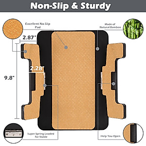 BAMBOOTRAY Clip Tray Side Table,Sofa Clip on Tray for Armrest Tray,Sofa Arm Table with Phone Holder,Couch Table for Living Room Bedroom,TV Tray Table for Eating & Drinking (Black, 13.7" D x 9.8" W)