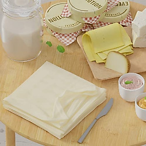 8 PCS Reusable Cheesecloth, Grade 100, 20x20 Inch Hemmed Organic Cheese Cloth for Straining Craft, 100% Cotton Unbleached Cloth Strainer for Cooking, Baking, Juicing, Cheese Making