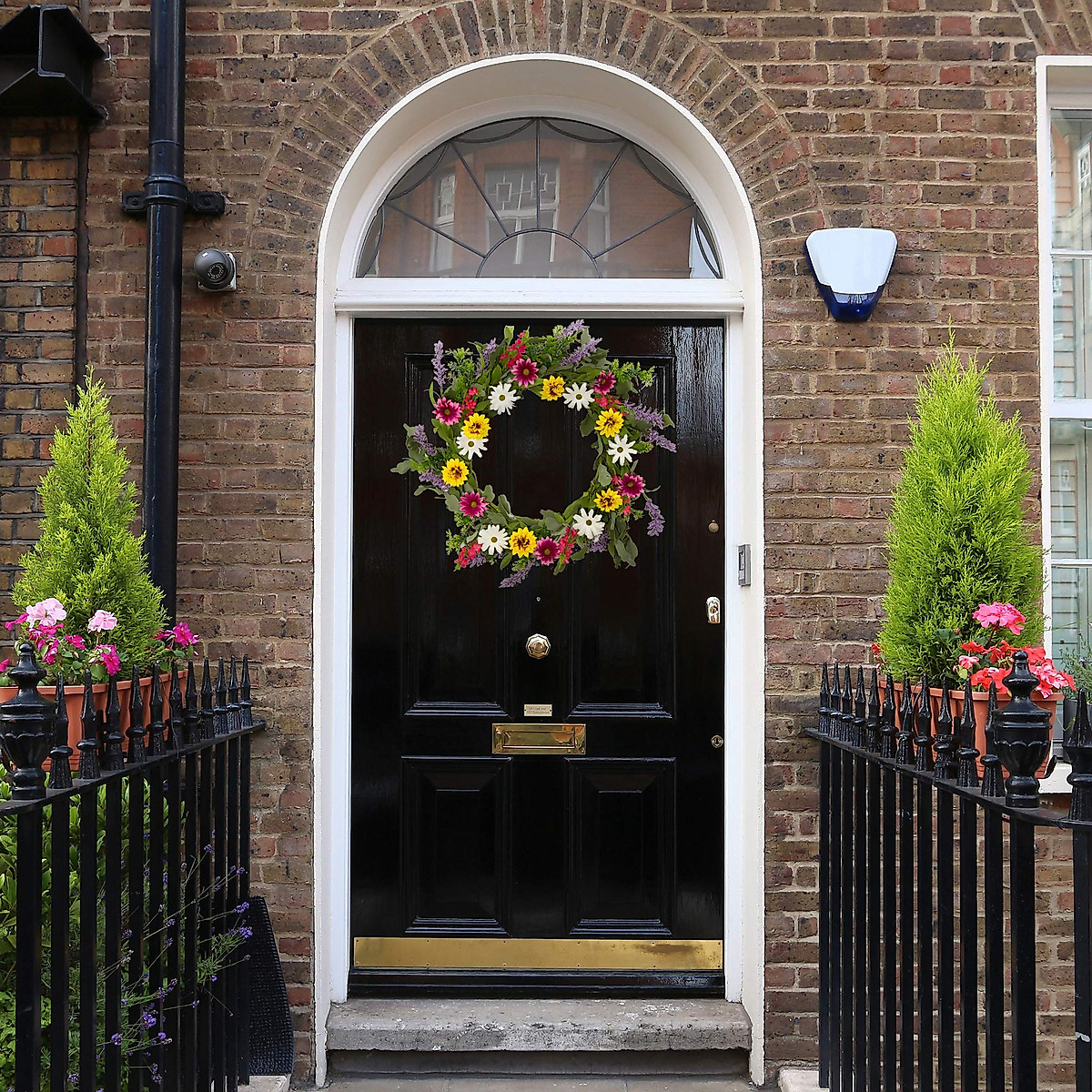 LAVERNE'S FLOWER 20" Spring Wreath for Front Door Spring Wreaths Flower Wreath for Outdoor Indoor Window, Floral Summer Garden Wreath