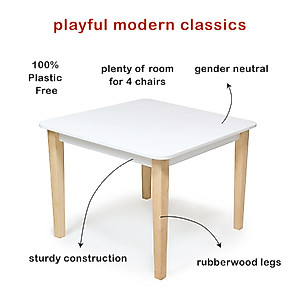 Mentari Toys - Kid’s Table - Wooden Easy Clean Table - Children’s Playroom, Classroom Furniture - Sturdy Table for Play and Learning - Age 3+