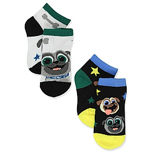 Puppy Dog Pals Toddler Boys Girls 6 pack Quarter Socks Set (X-Small (2T-4T), Multi)