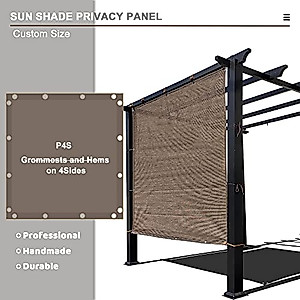 Alion Home Sun Shade Privacy Panel with Grommets and Hems on 4 Sides for Patio, Awning, Window, Pergola or Gazebo - Mocha Brown (12' x 12')
