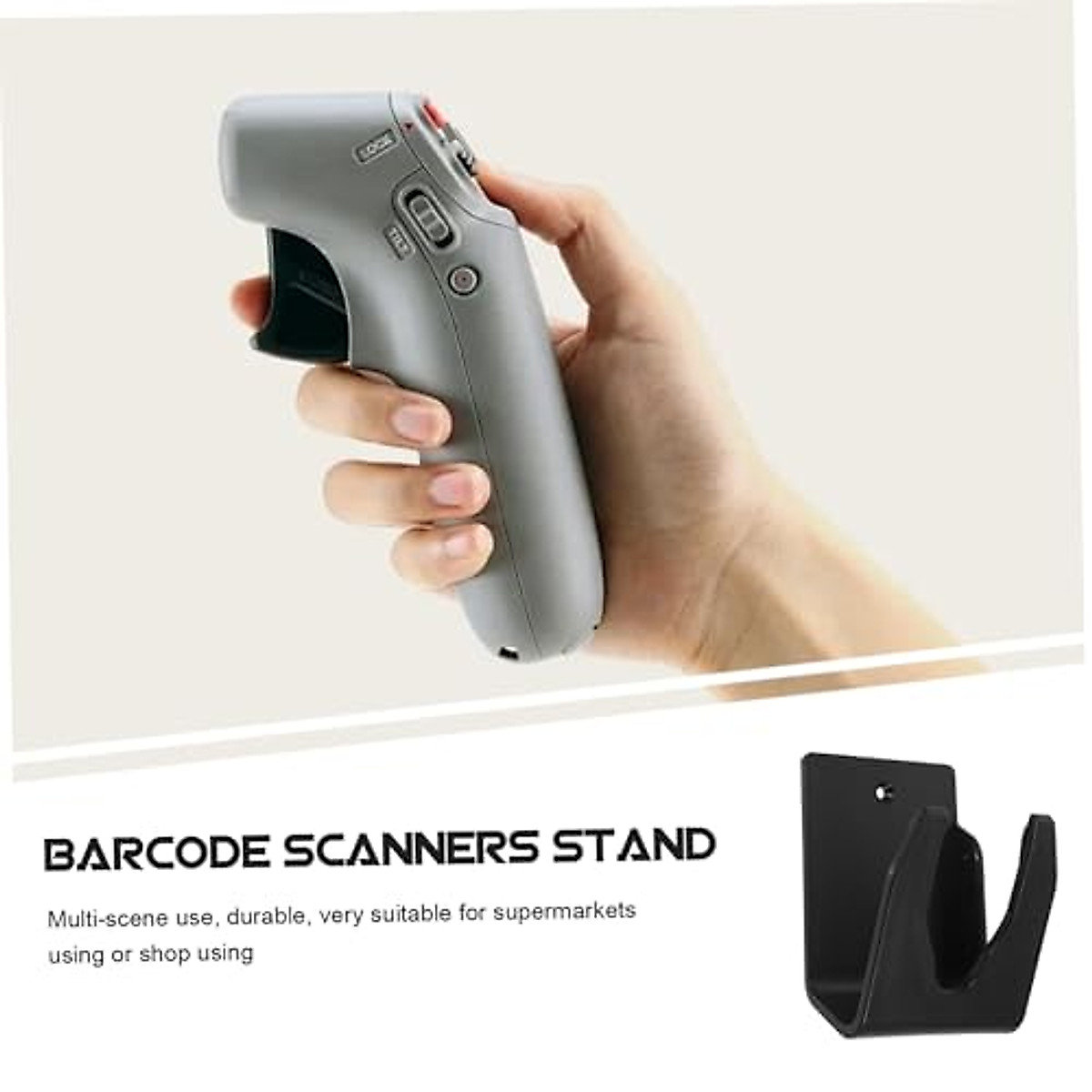 SEWACC 1 Set Scanner Bracket Barcode Scanner Barcode Reader Rack Bracket for Ring Scanners Stand Holder Scan Holder Handheld Scanner Holder Wall Mount Scanner Accessories Black Plastic