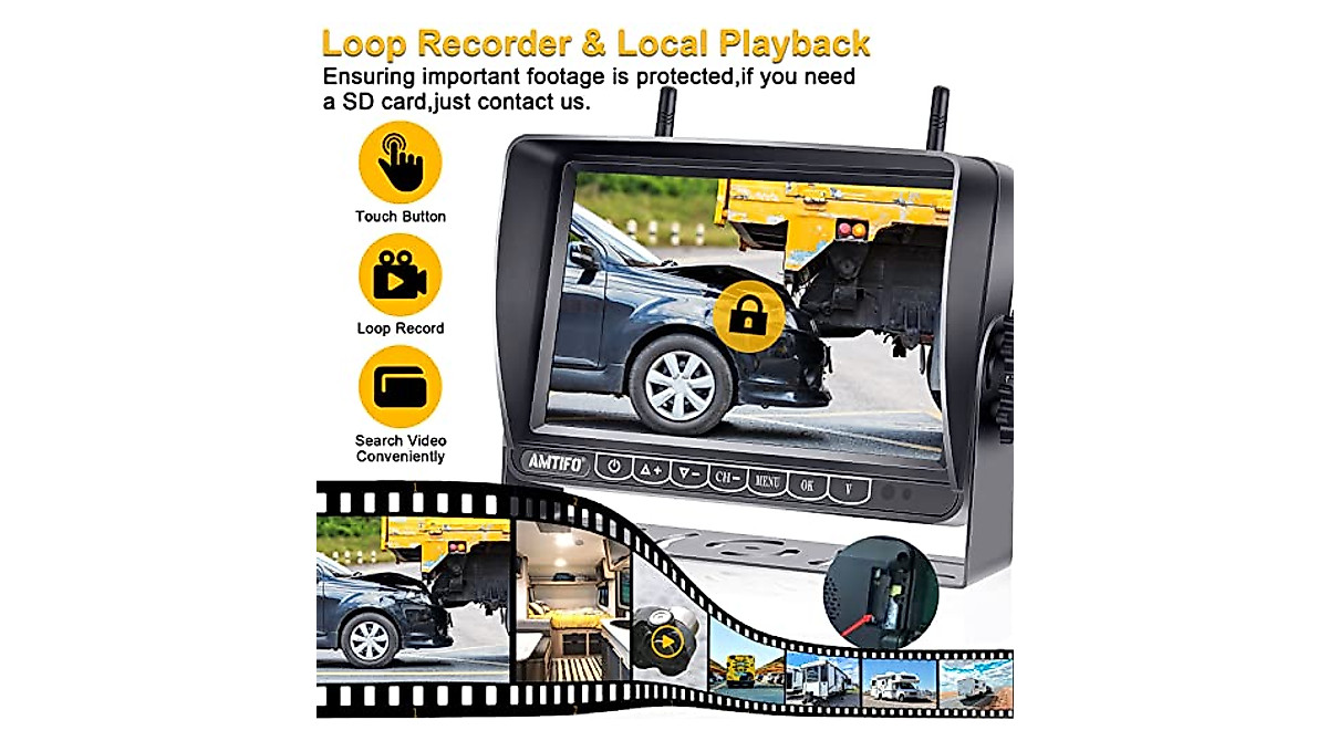AMTIFO 1080P Wireless RV Backup Camera for Trailer & Truck