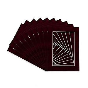 10x12 Mat for 8x10 Photo - Precut Dark Red Suede Picture Matboard for Frames Measuring 10 x 12 Inches - Bevel Cut Matte to Display Art Measuring 8 x 10 Inches - Acid Free ONE MAT