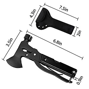 Valentines Day Unique Gifts for Him Men Dad Multitool Hatchet Fathers Day Birthday Christmas Gifts for Husband Grandpa Boyfriend Him 14 in 1 Camping Fishing Survival Gear Hiking Accessories Axe Knife