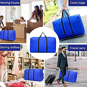 Evealyn Moving Bags Heavy Duty Extra Large 120L, Waterproof Luggage Storage Bags with Totes ,College Storage Bags Packing bags for Moving with Zippers for Clothes,Space Saving College Carrying Bag 2 Pack (Blue)