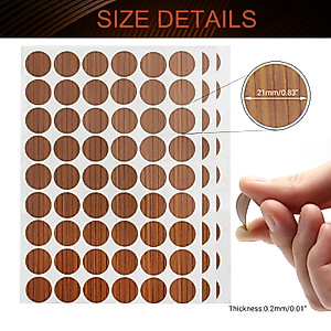 MroMax PC-159 Screw Hole Covers Stickers 0.83" Dia PVC Self Adhesive Screw Hole Stickers for Furniture Decoration Cupboard Shelf Closet Bathroom Cabinet Bracket Wooden Wood 3 Sheet