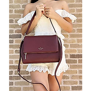 Kate Spade Leila Medium Pebbled Leather Flap Shoulder Bag In Cherrywood