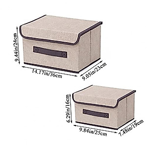 Ornament Storage, Foldable Storage Bins with Lids, Holiday Storage Containers, Clothing Underwear Storage Box, Non-Woven Fabric(S,Beige)