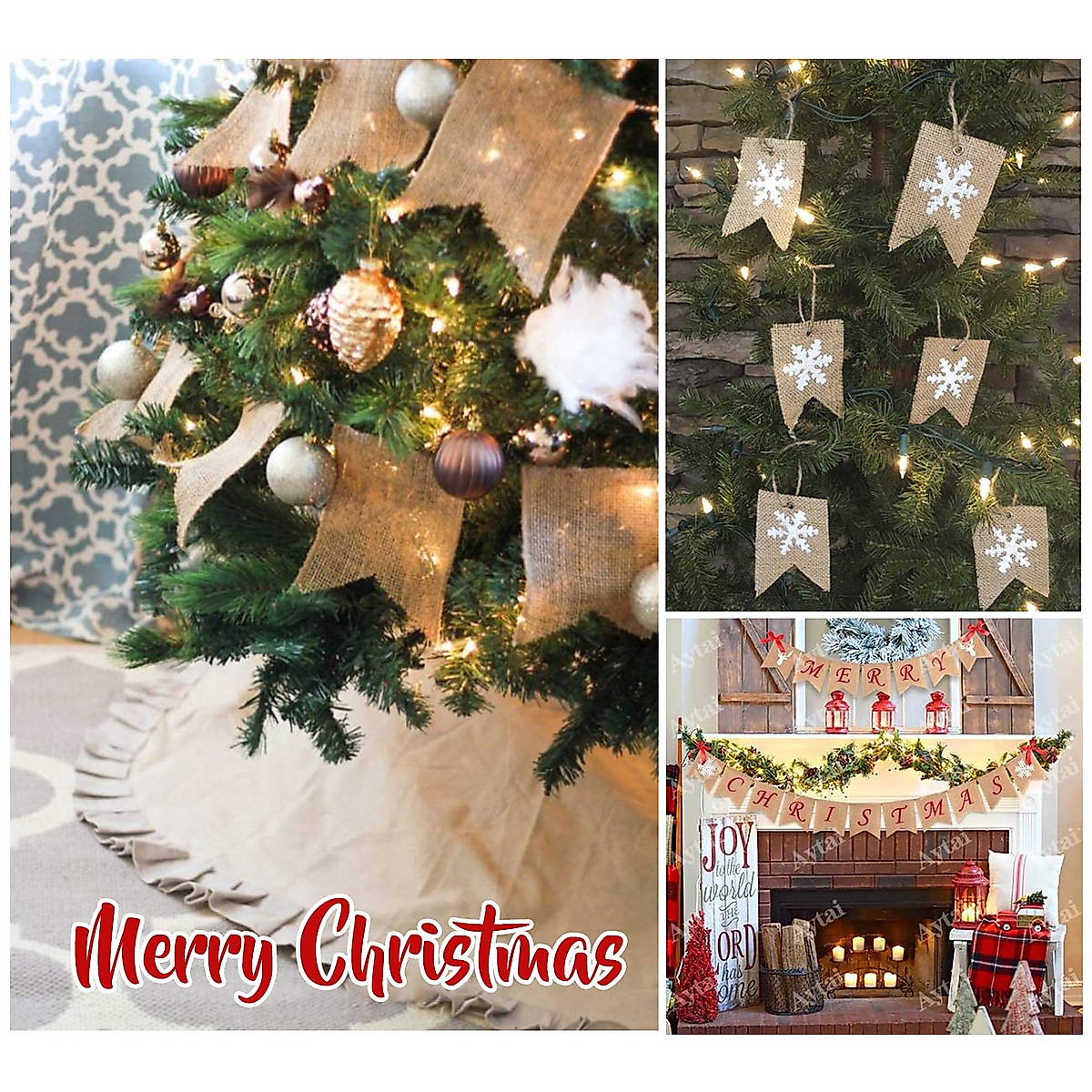 34Pcs Burlap Banner Adjustable Flags DIY Banners for Baby Shower, Party, Wedding and Birthday, 5 x 7 inch