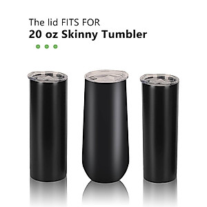 JELIEE 8 Pcs 20oz Skinny Replacement Lids Gray Tumbler Replacement Lids Spill Proof Splash Resistant Covers Replacement Classic Stainless Steel Tumblers lids for Tumbler Cups