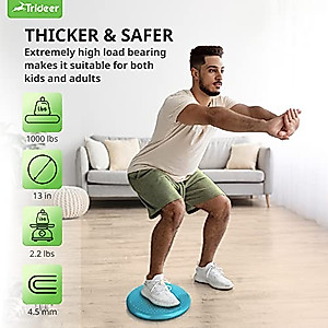 Trideer Inflated Wobble Cushion - Wiggle Seat for Sensory Kids(Multiple Colors), Core Balance Disc (Extra Thick), Flexible Seating for All Age(Office & School & Home)