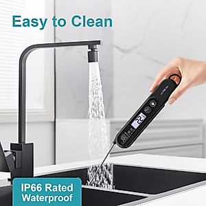 Ultrean Digital Meat Thermometer for Cooking,Ultra-Fast Instant Read Food Thermometer with Backlight,Foldable Probe,Waterproof Kitchen Thermometer for BBQ,Grill,Fry,Oven,Candy Making