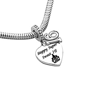 Chili Jewelry Happy Super Sweet 16 Birthday Charm Compatible With Pandora Charms Bracelets