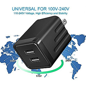 iPhone Fast Charger,USB Wall Charger 2Pack[Apple MFi Certified] Dual Port USB Wall Charger Block Plug with Long 6FT Fast Charging Lightning Cable Cord for iPhone 14 13 12 11 Pro Max XS X 8 7 Plus iPad